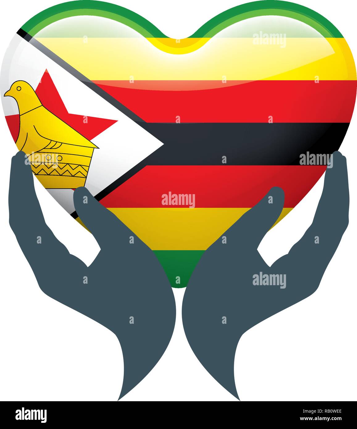 Zimbabwe flag, vector illustration on a white background Stock Vector ...