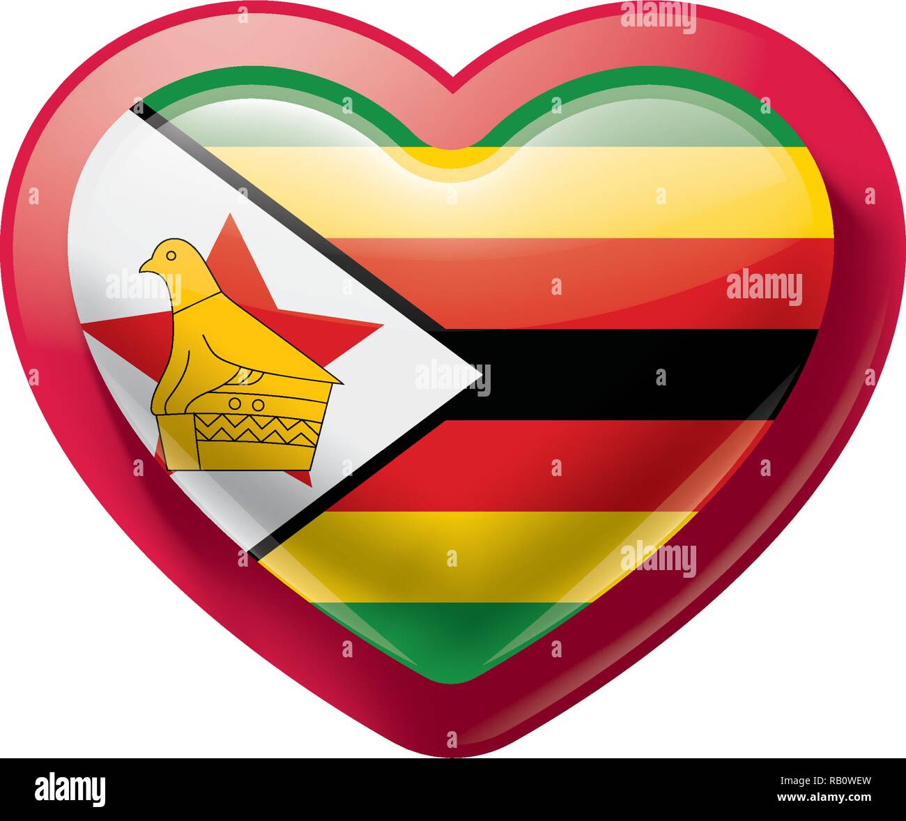 Zimbabwe flag, vector illustration on a white background Stock Vector ...