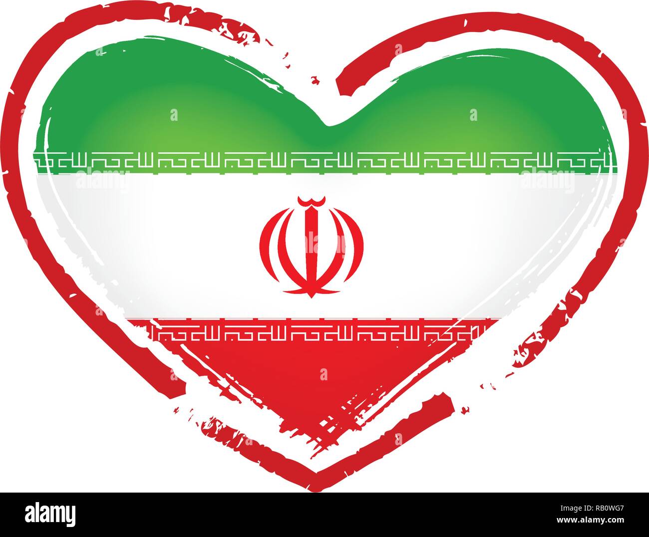 Iran flag, vector illustration on a white background Stock Vector Image ...