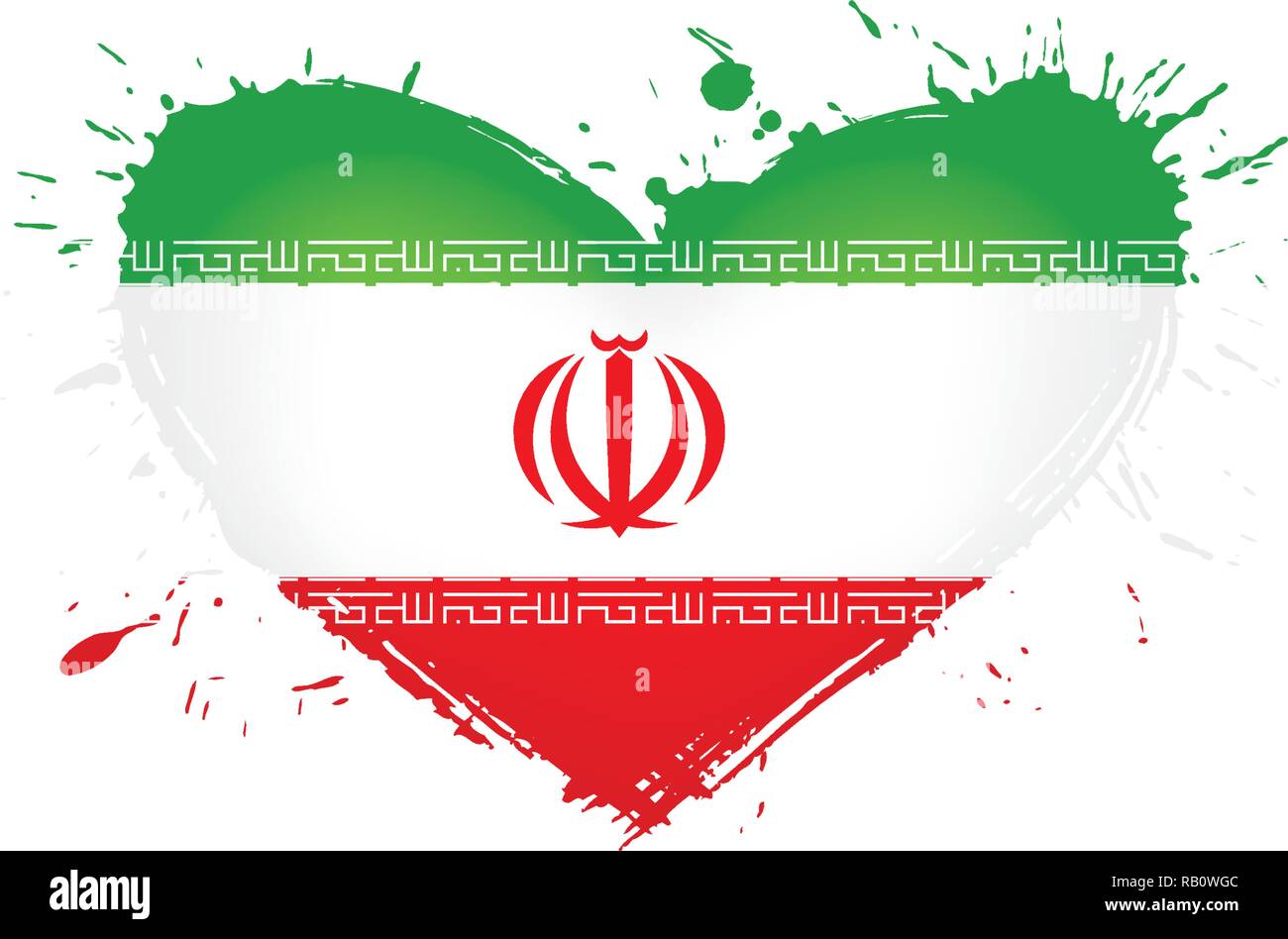 Iran flag, vector illustration on a white background Stock Vector Image ...