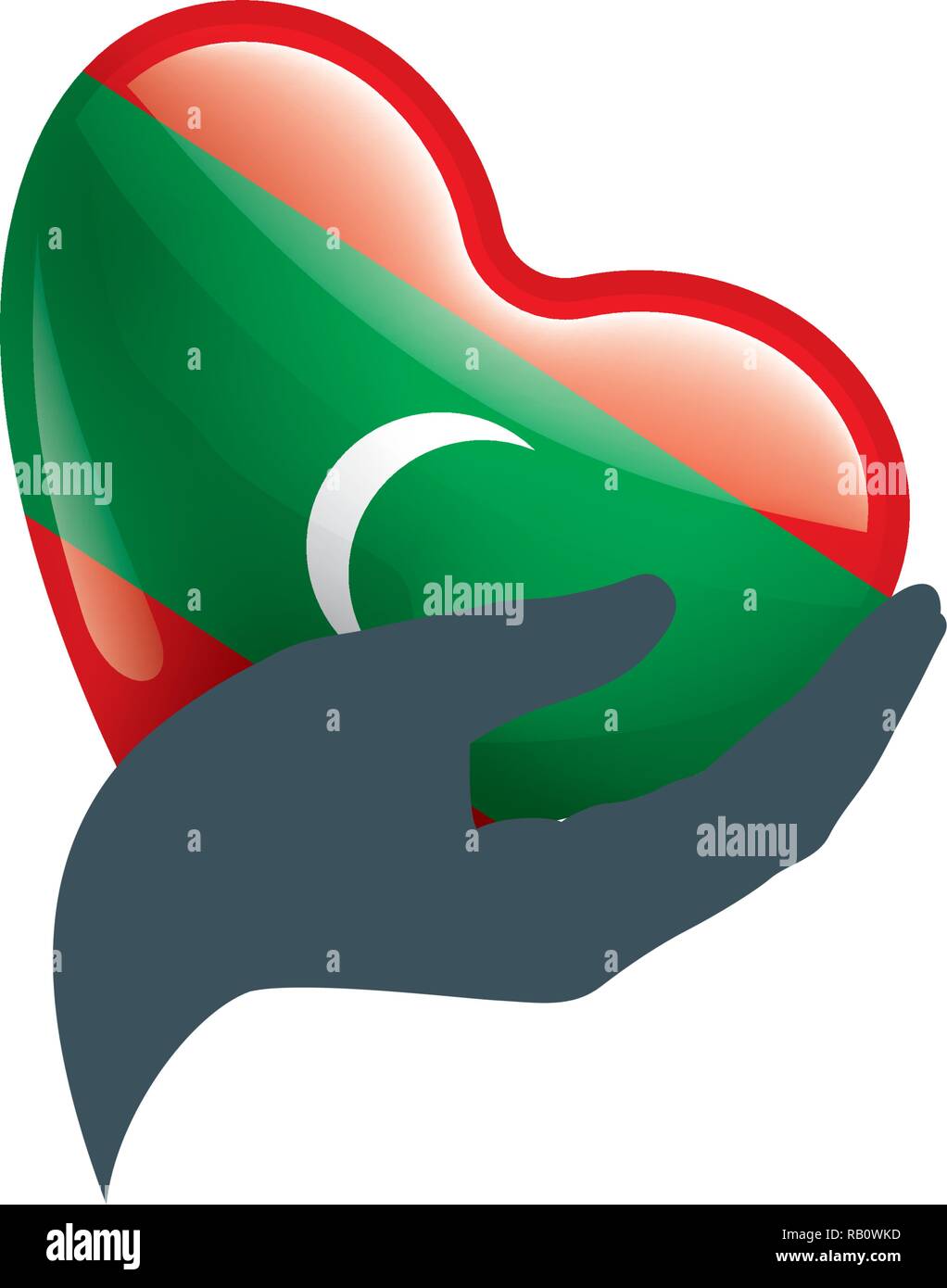Maldives flag, vector illustration on a white background Stock Vector ...
