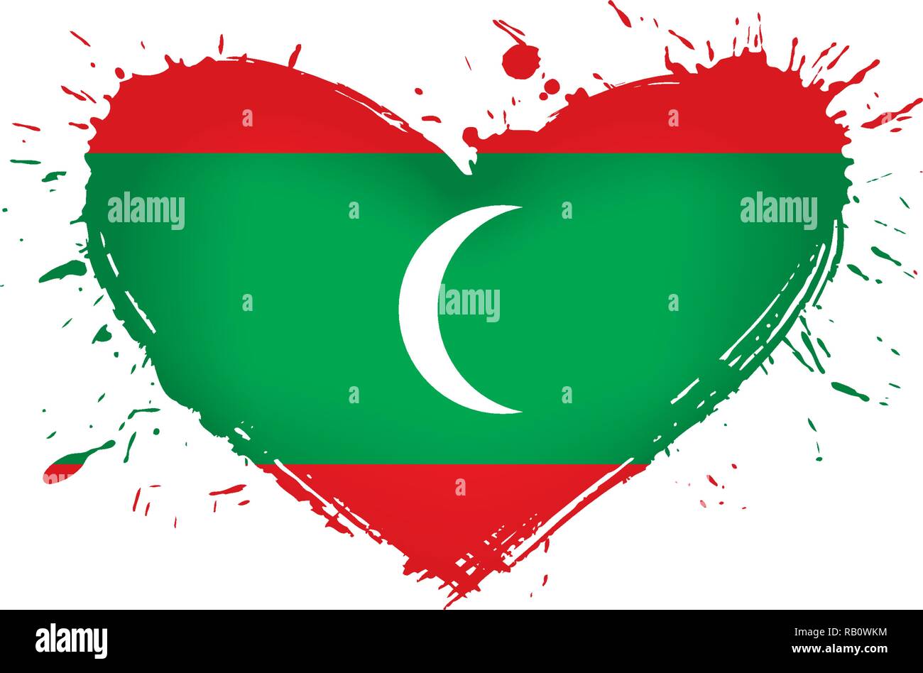 Maldives flag, vector illustration on a white background Stock Vector ...