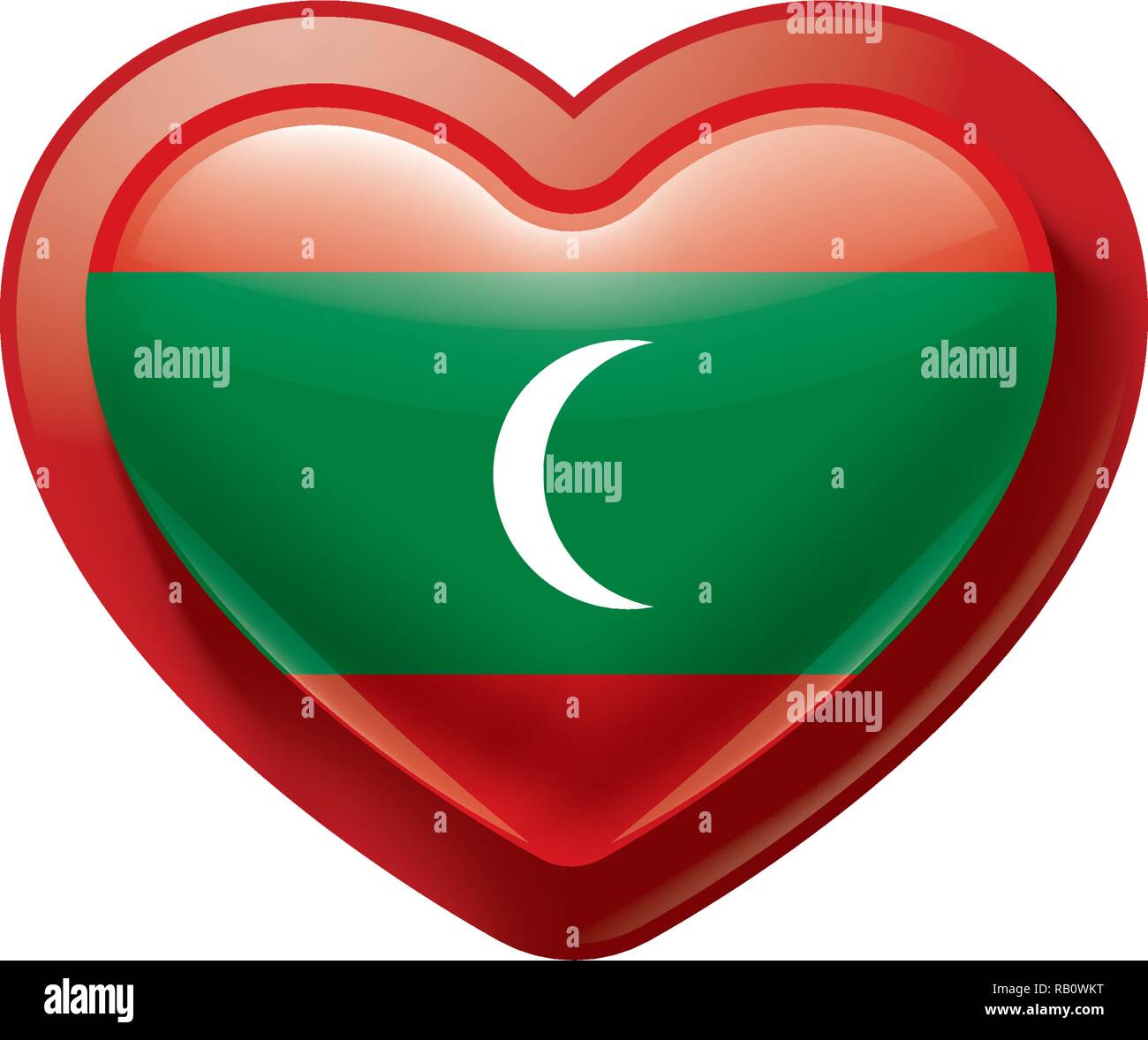 Maldives flag, vector illustration on a white background Stock Vector ...