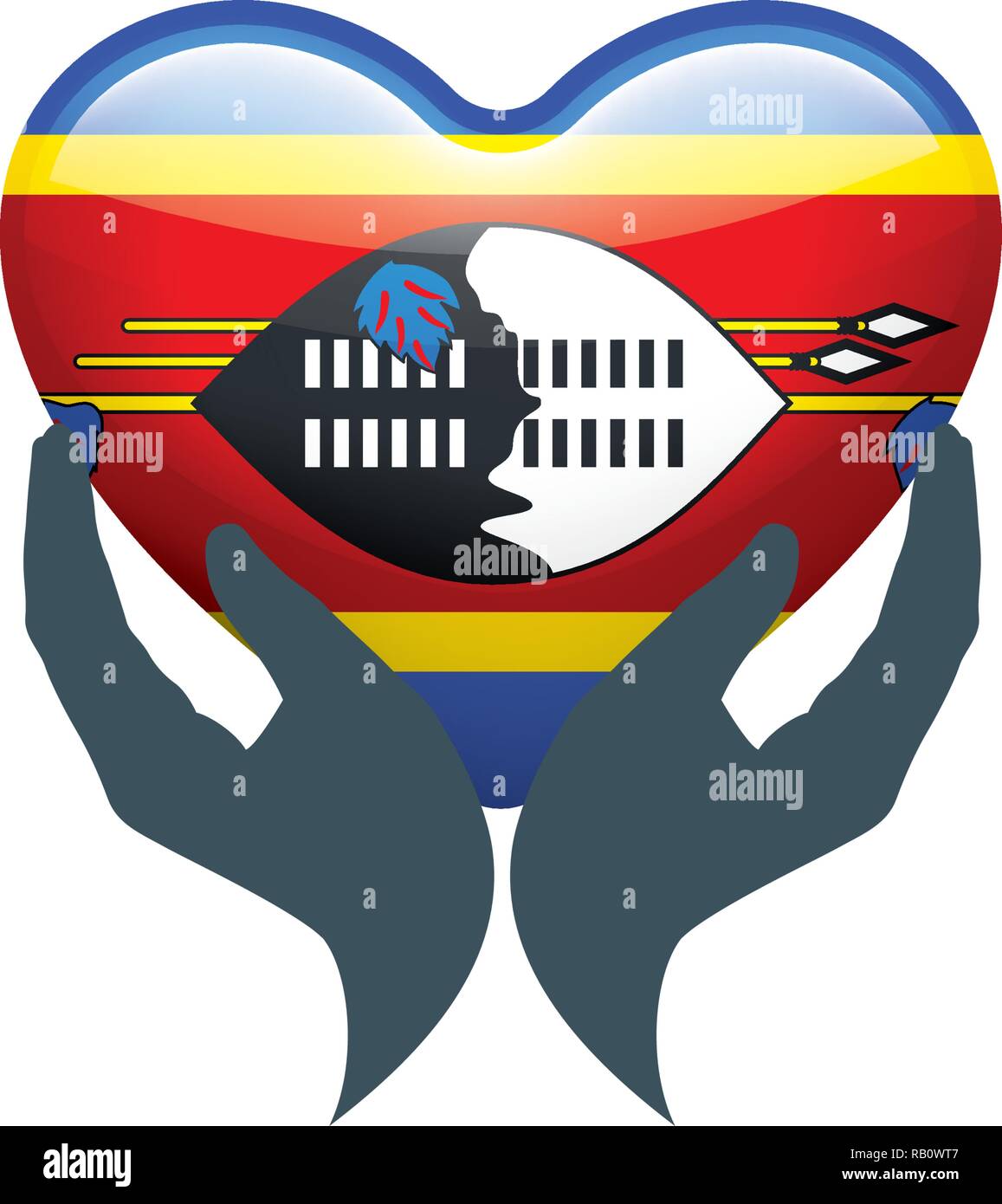 Swaziland flag, vector illustration on a white background Stock Vector ...