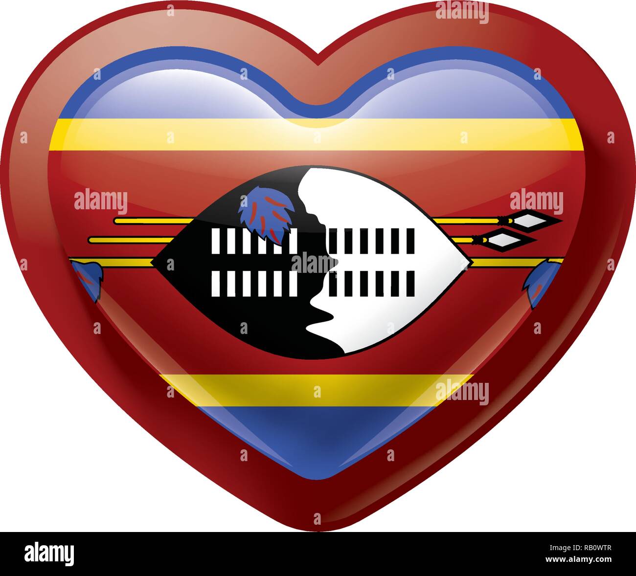 Swaziland flag, vector illustration on a white background Stock Vector ...