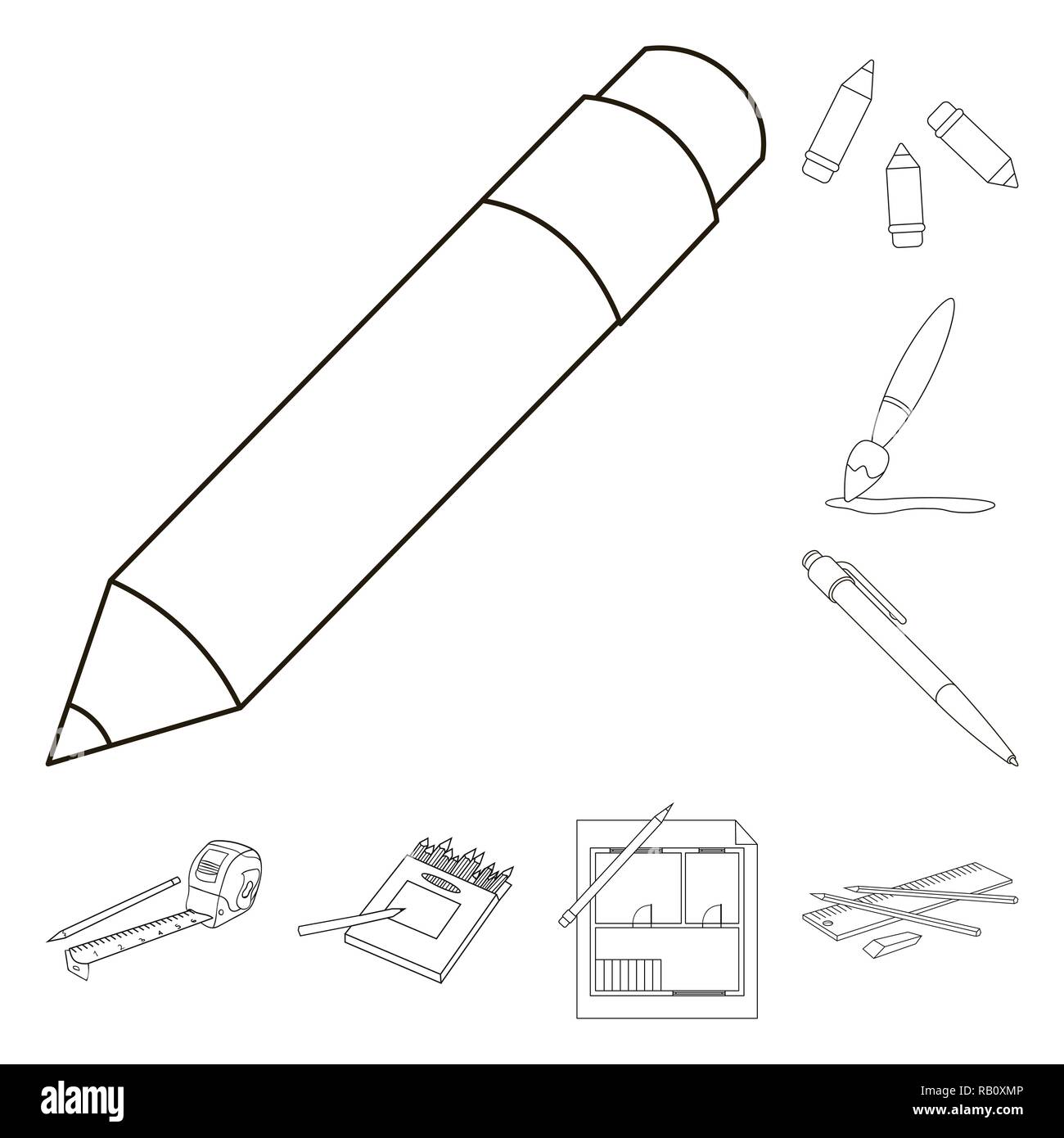 realistic,wood,ruler,paper,pencil,sharpen,draw,color,stationery,sharp ...