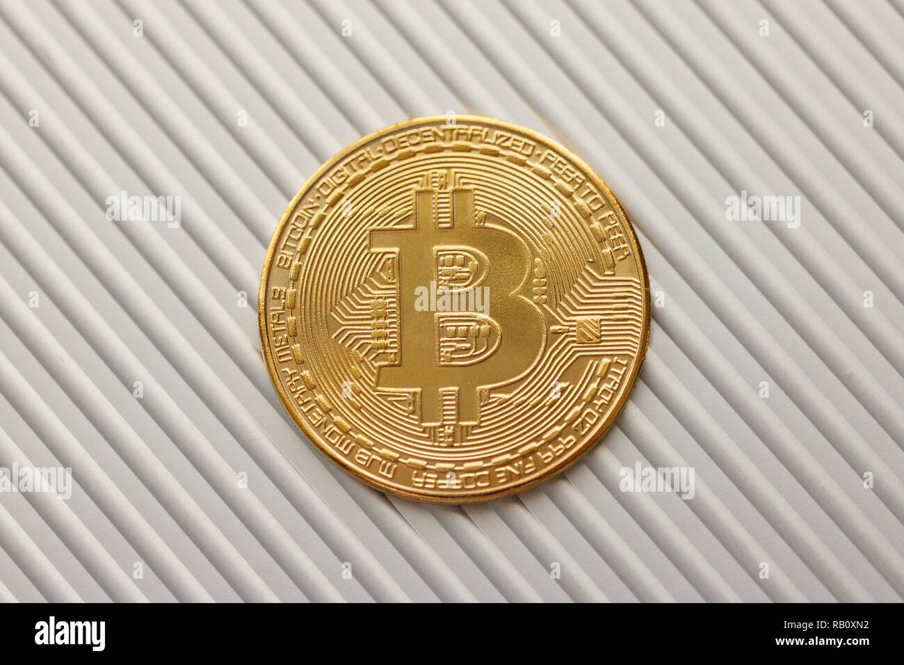 Bitcoin on the aluminum briefcase texture Stock Photo - Alamy