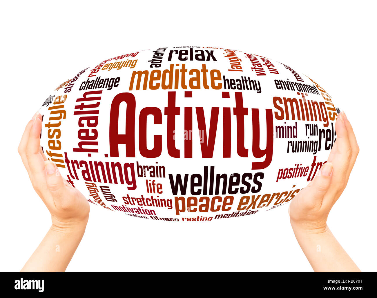 Activity word cloud hand sphere concept on white background Stock Photo ...