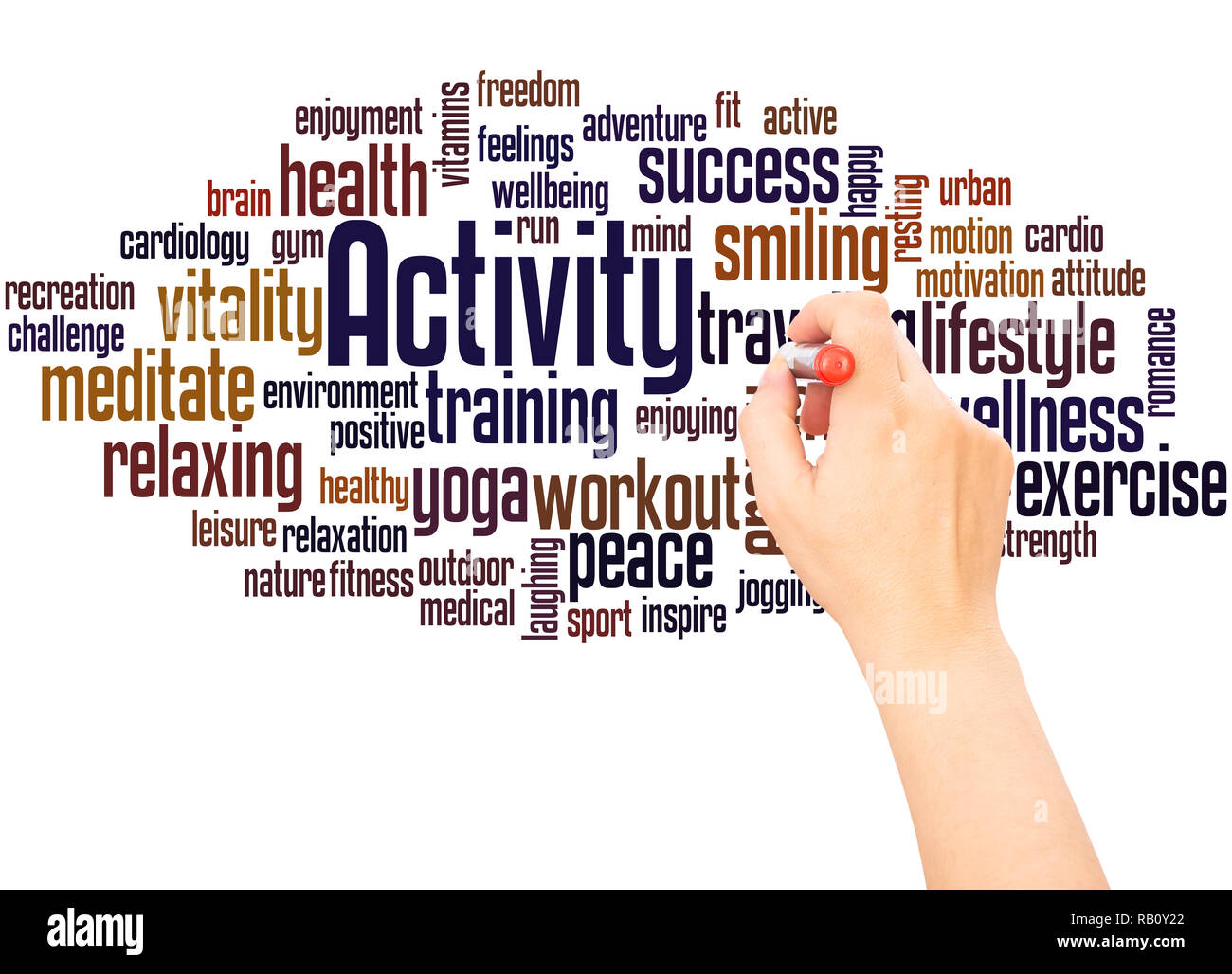 Activity word cloud hand writing concept on white background Stock ...