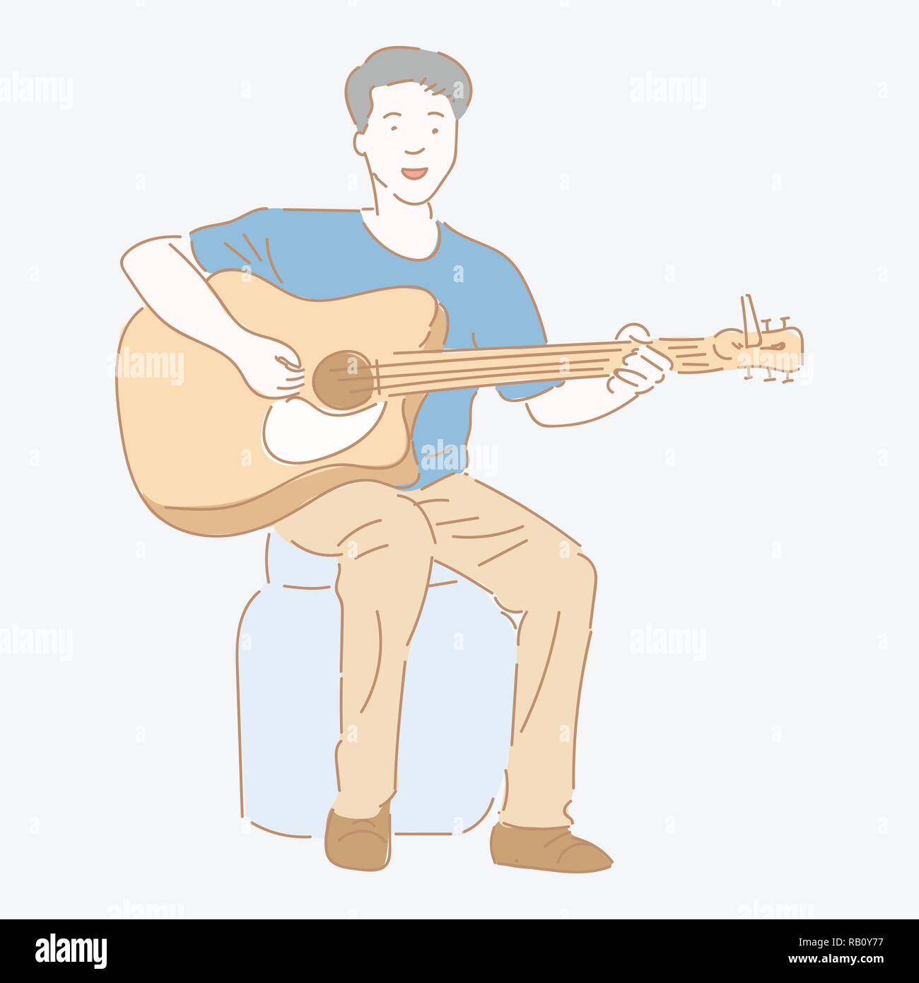 Male musician playing live music Stock Vector Images - Alamy
