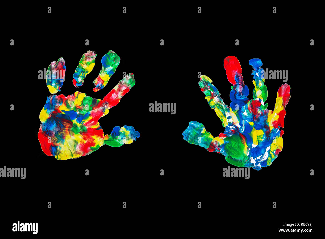 Rainbow colored hands hi-res stock photography and images - Alamy