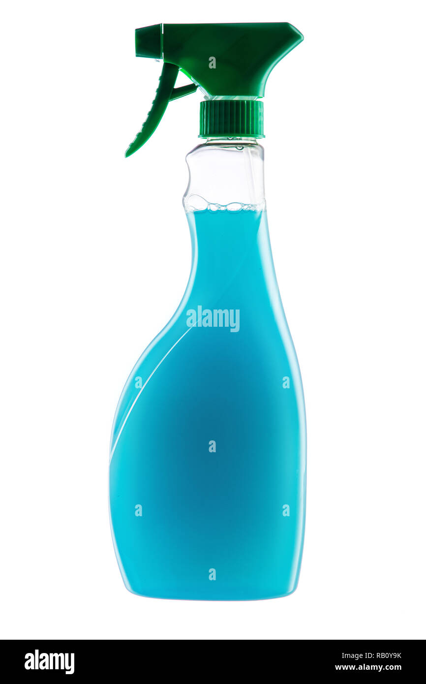 House cleaning spray product. Plastic bottle with detergent isolated on ...