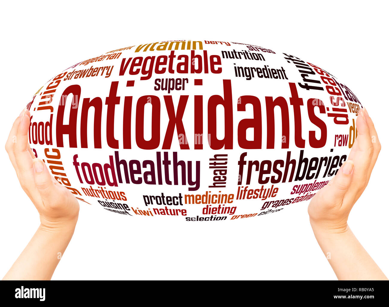 Antioxidants word cloud hand sphere concept on white background Stock ...