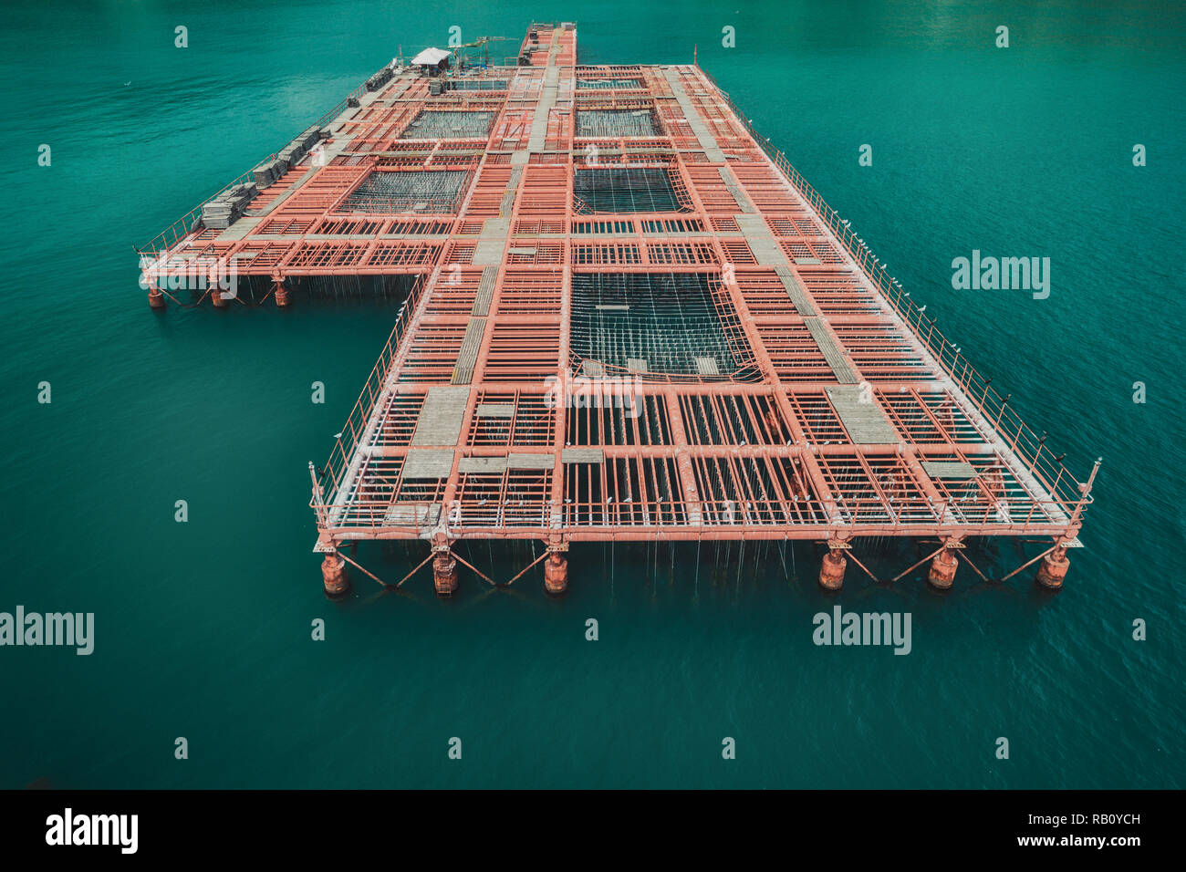 Aerial View of Sea and Farm on Cultivation of Seashells, Bulgaria Stock ...