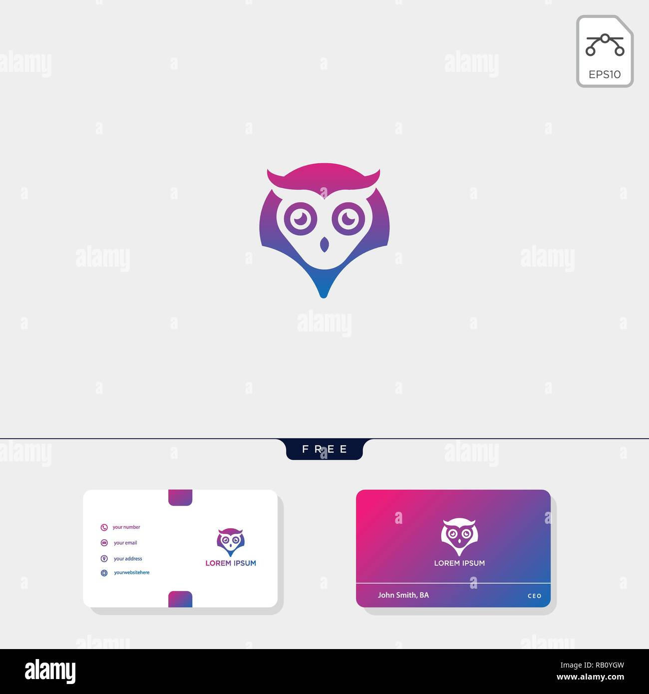 Owl creative logo template and business card design template include ...