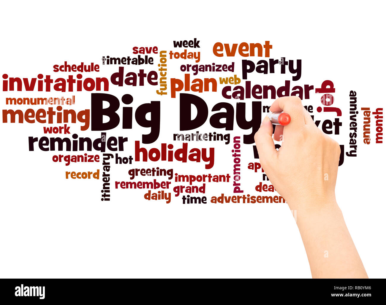 Big Day word cloud hand writing concept on white background Stock Photo ...