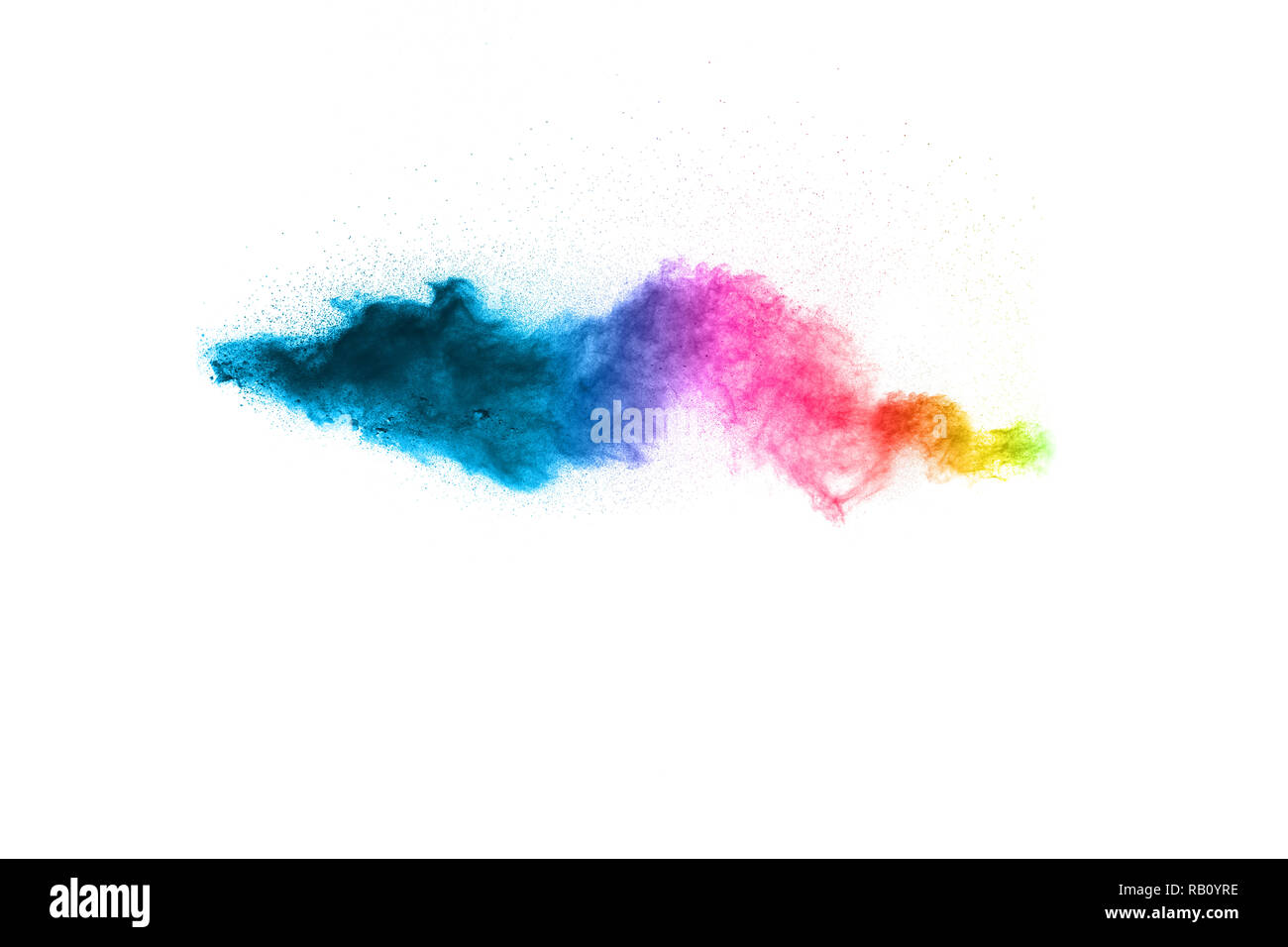 Multi color powder explosion on white background Stock Photo - Alamy