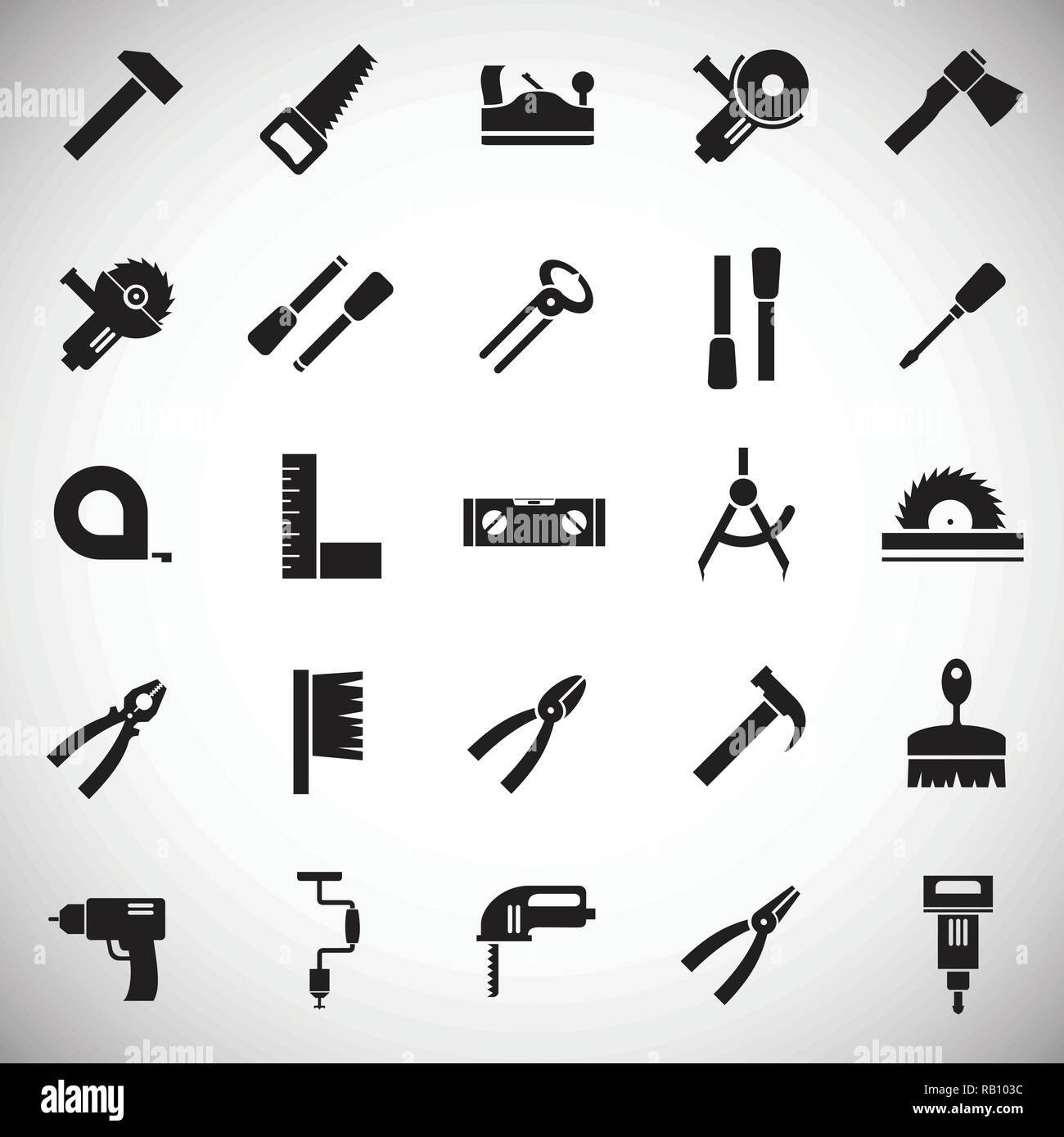 Tools icons set on white background for graphic and web design, Modern ...