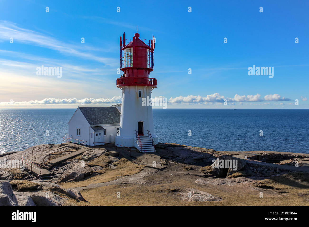 lighthouse at cap lindesnes, southern norway Stock Photo - Alamy