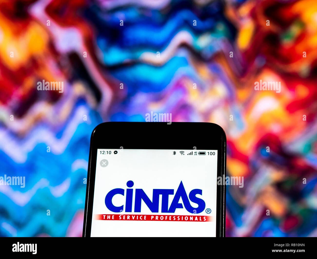 Cintas Business services company logo seen displayed on smart phone ...