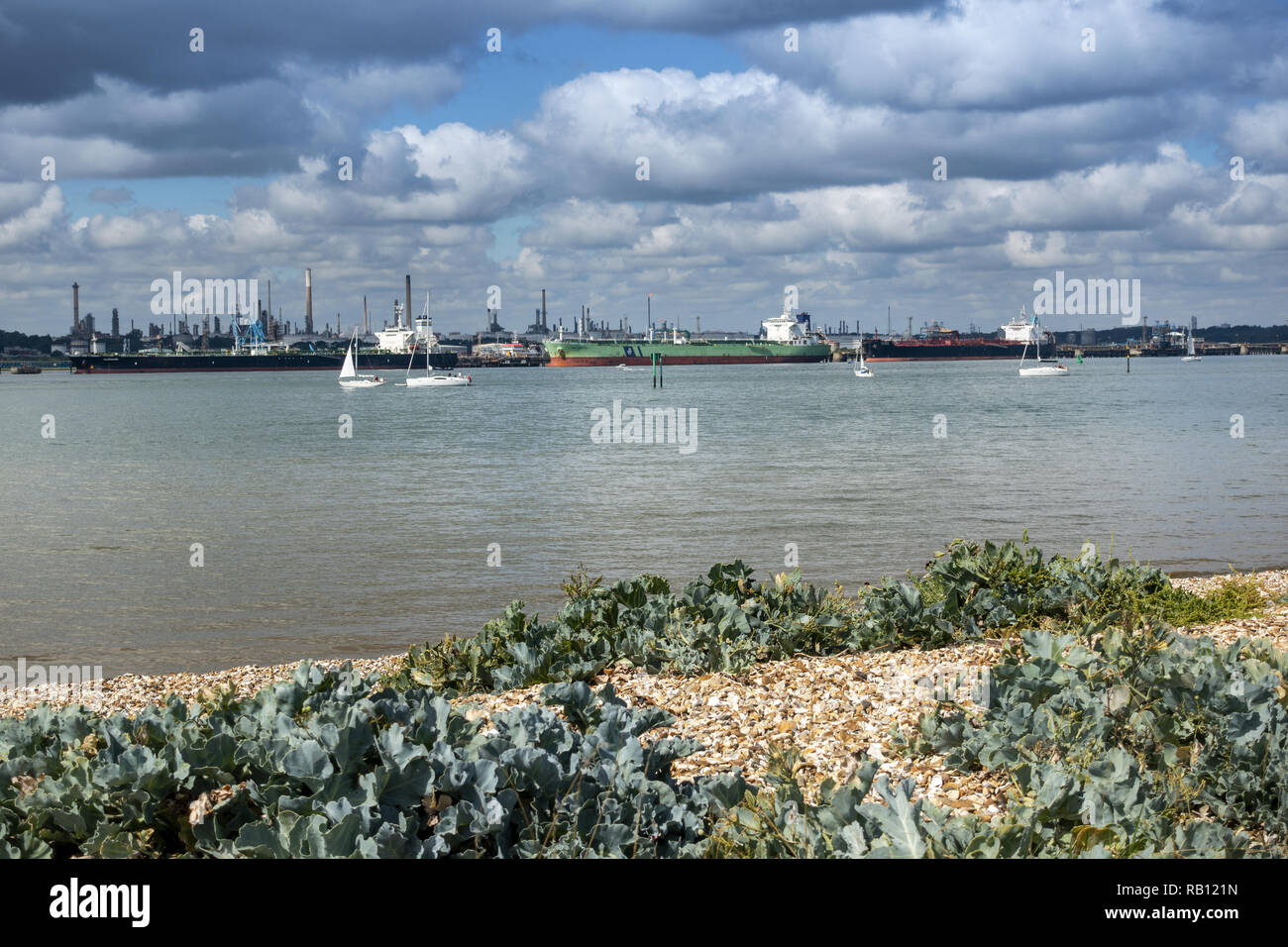 View from Hamble Common Beach across the Solent (Southampton Water ...