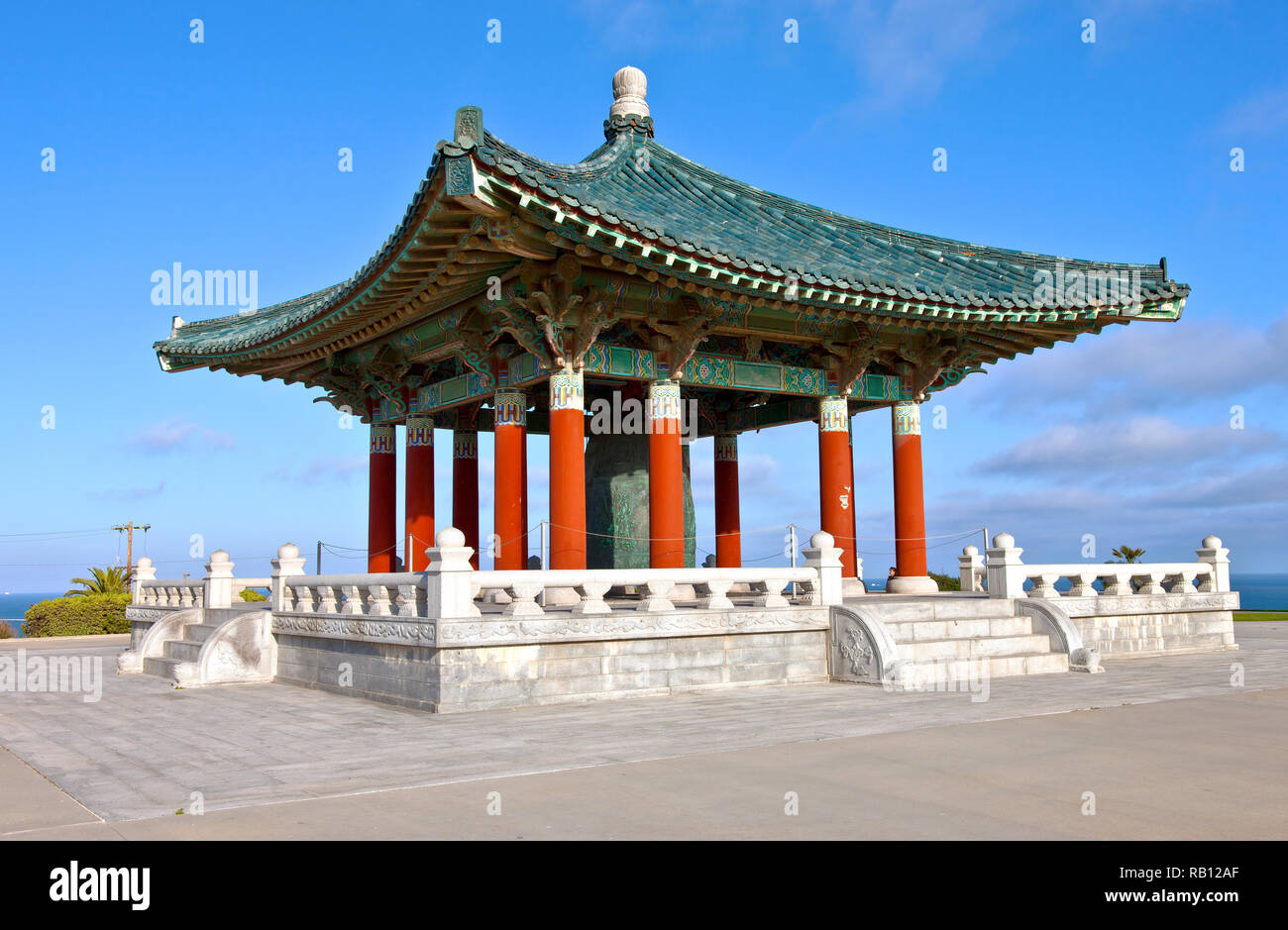 A view of the Korean friendship bell in San Pedro California Stock ...