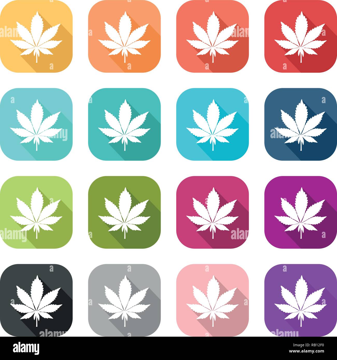 Colored icon of a cannabis leaf Stock Vector Image & Art - Alamy