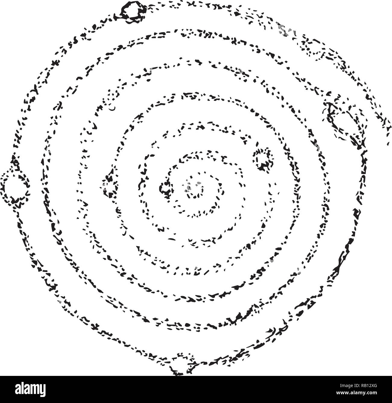 Illustration of the cosmic spiral of the galaxy and the planets in it ...