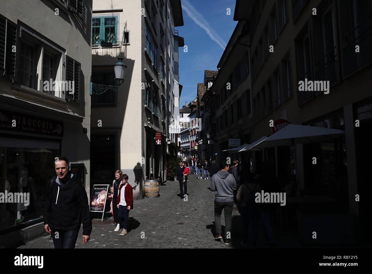 Street scene in Zurich, Switzerland Stock Photo - Alamy