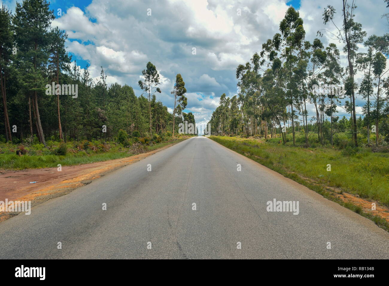 A clear highway in Tanzania Stock Photo - Alamy