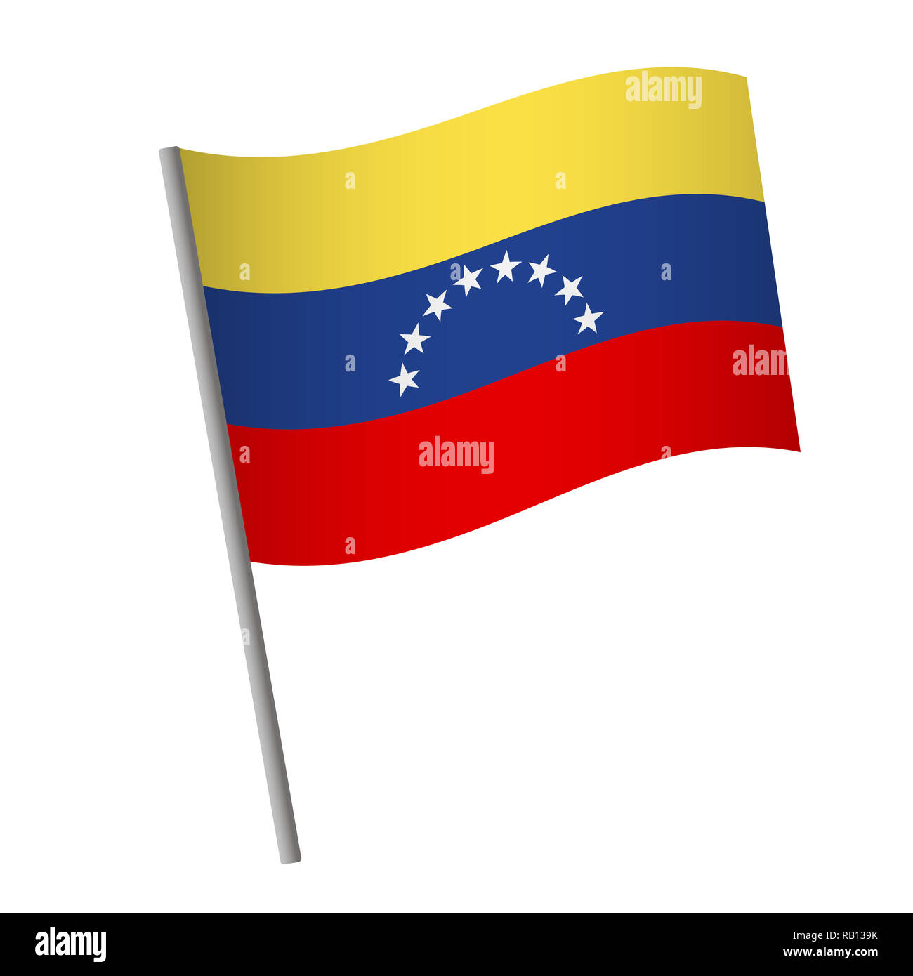 Venezuela flag icon. National flag of Venezuela on a pole illustration ...