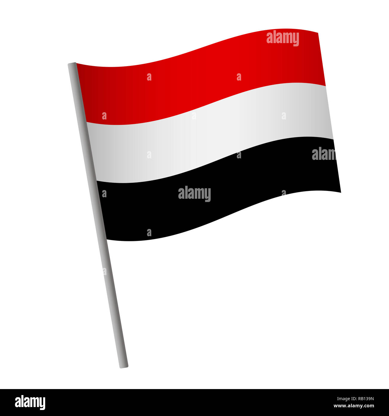 Yemen flag icon. National flag of Yemen on a pole illustration Stock ...