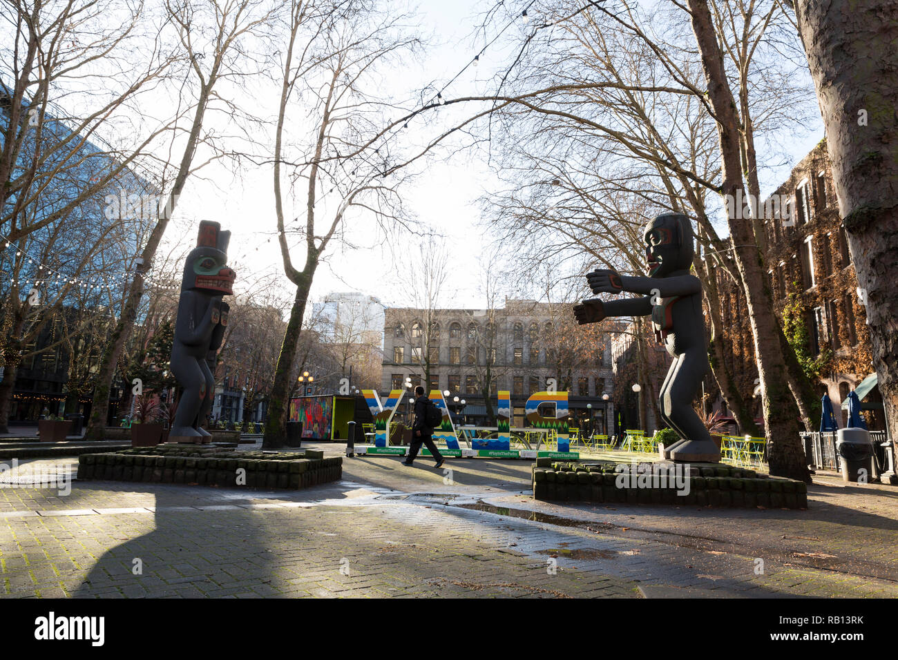 Pioneer square plaza hi-res stock photography and images - Alamy