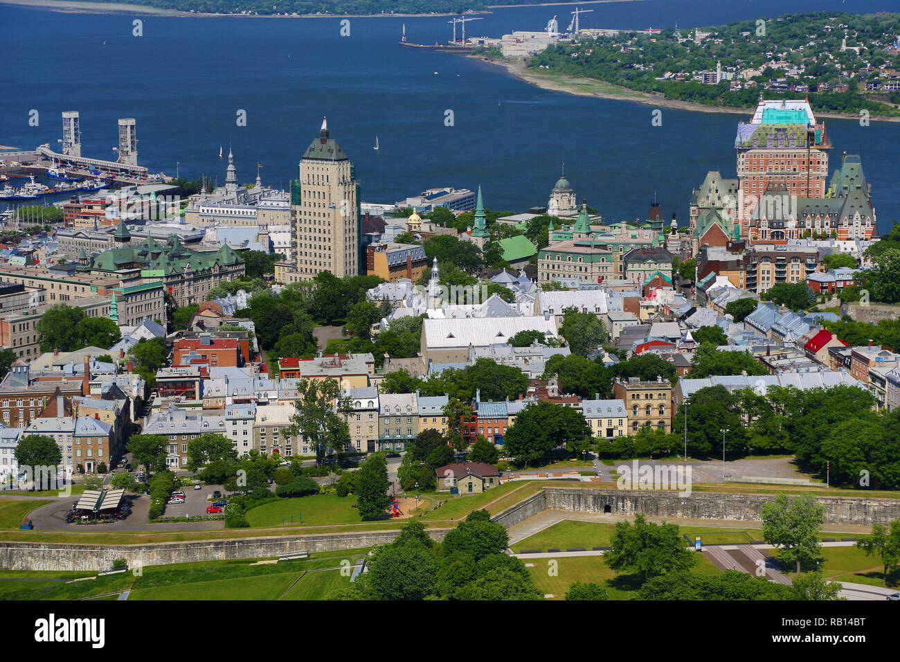 Views of The Chateau Frontenac in Old Quebec City in Canada Stock Photo ...