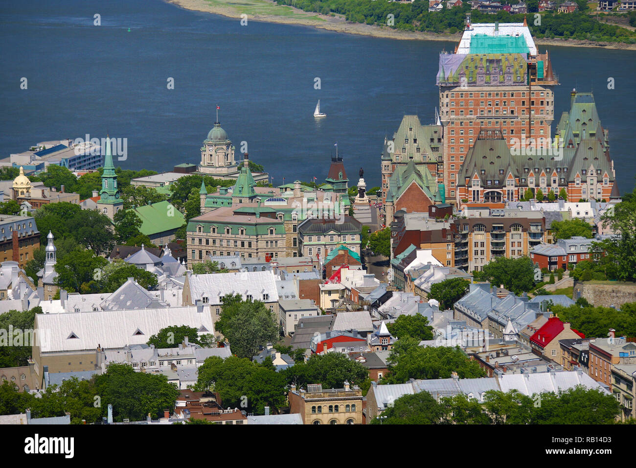 Views of The Chateau Frontenac in Old Quebec City in Canada Stock Photo ...