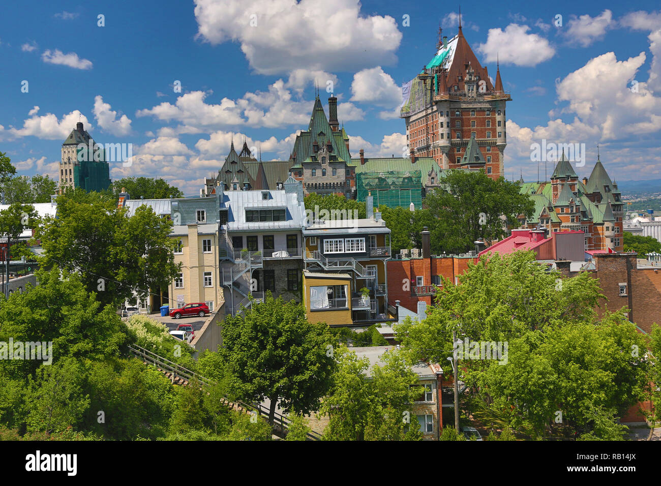 Views of The Chateau Frontenac in Old Quebec City in Canada Stock Photo ...