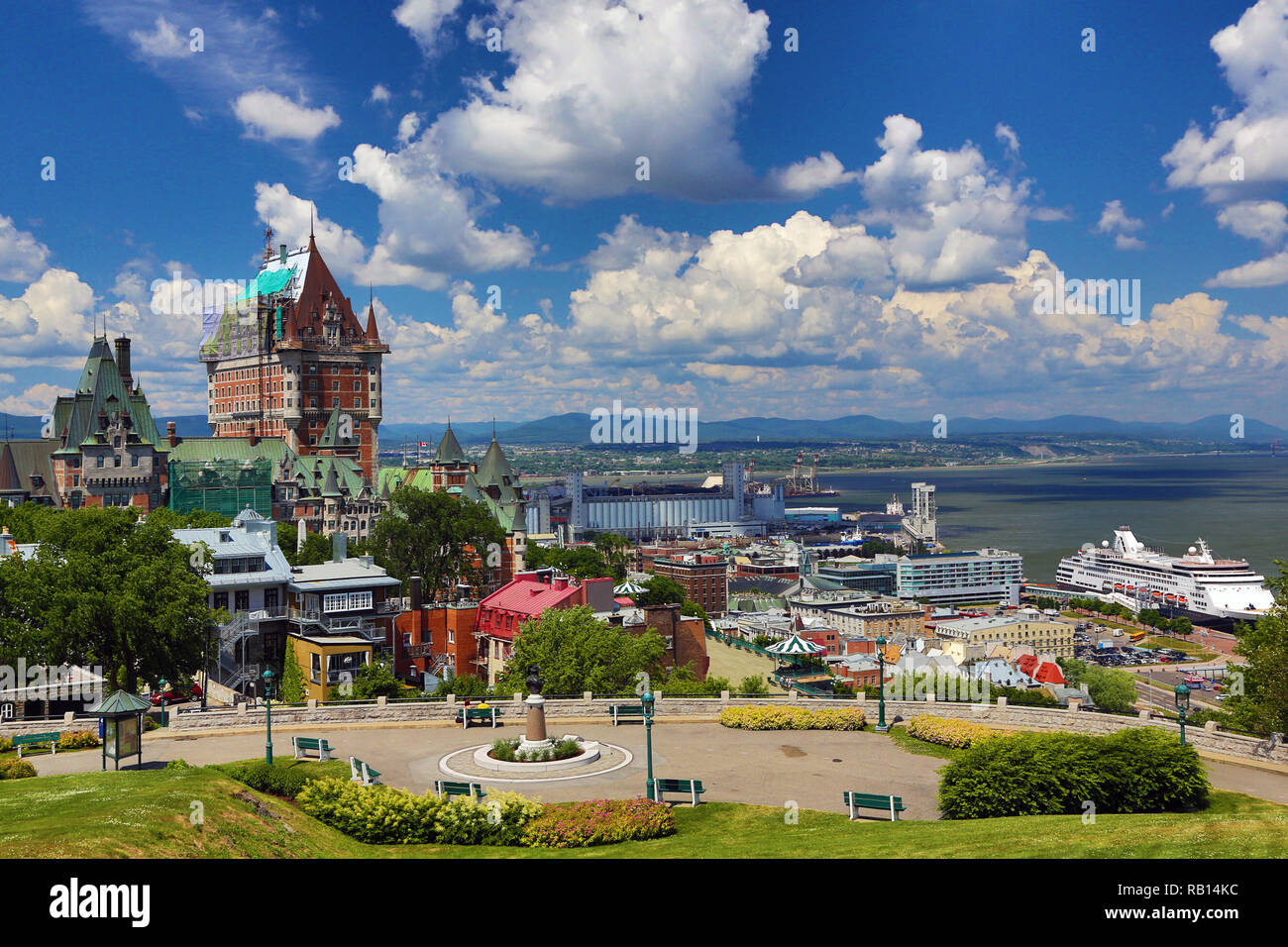 Views of The Chateau Frontenac in Old Quebec City in Canada Stock Photo ...