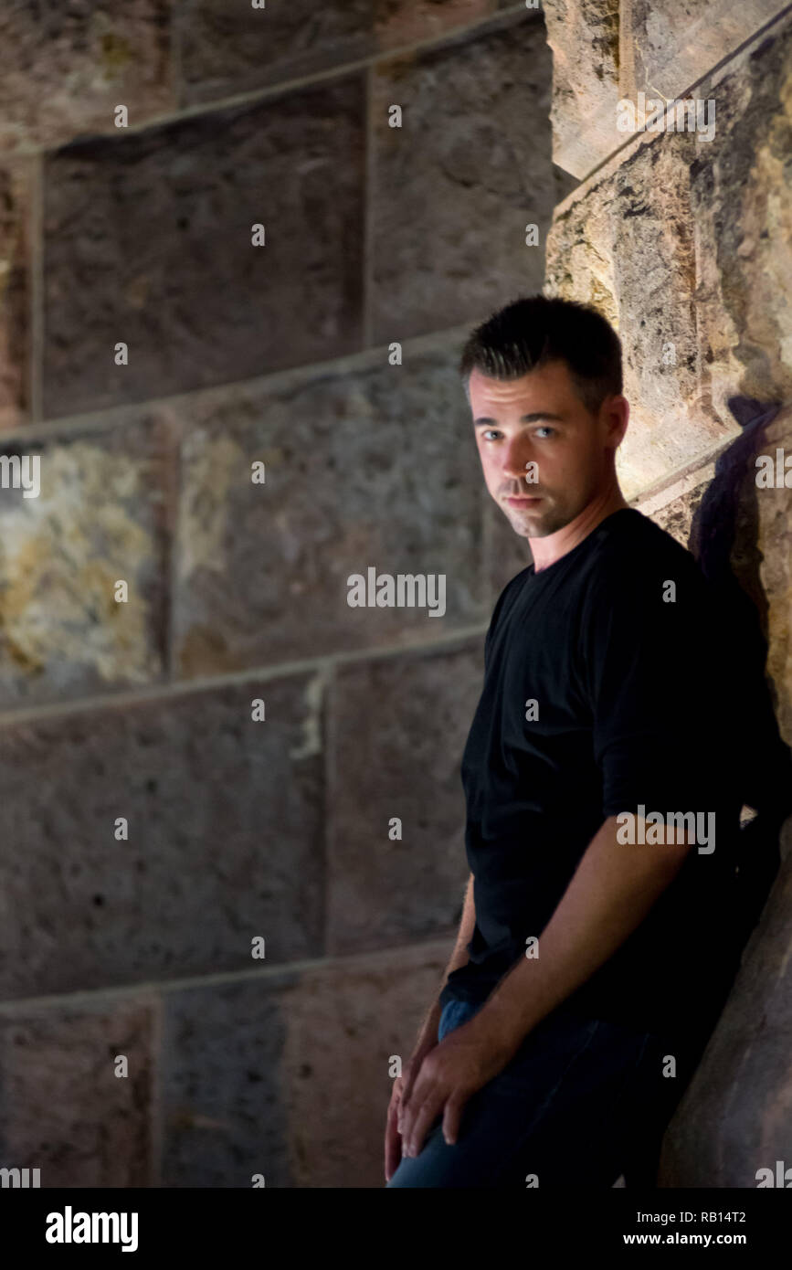 Australian man poses for picture in Brisbane, Australia. Brisbane is ...