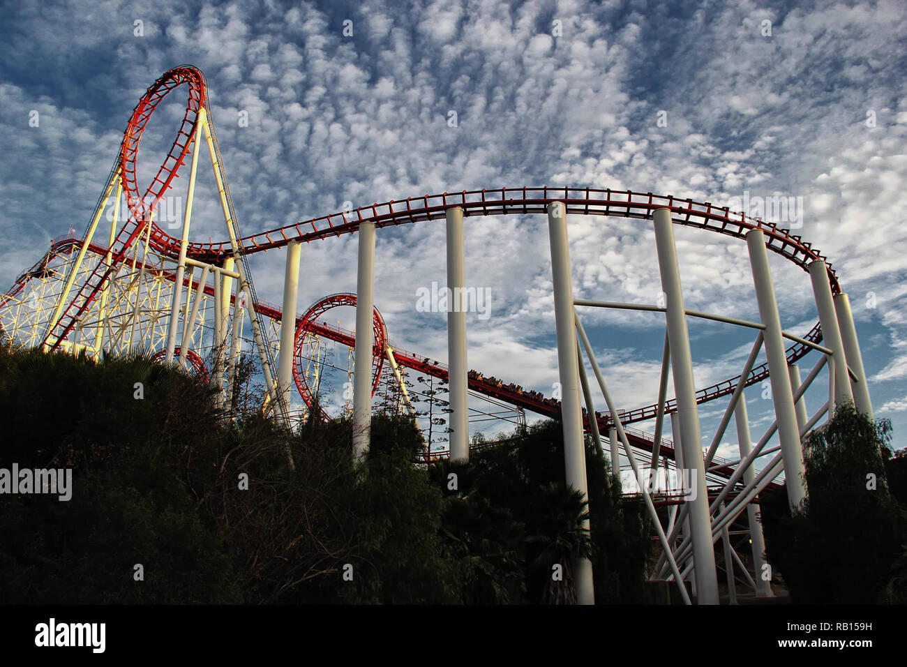 Red roller coaster hi-res stock photography and images - Alamy