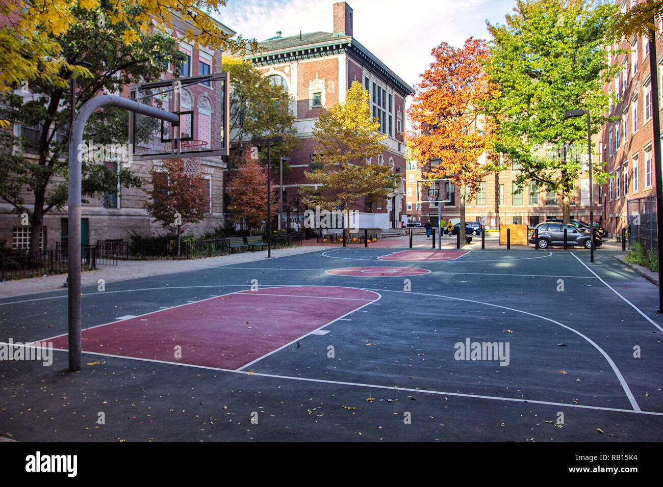 Basketball court in North End, Boston, USA Stock Photo - Alamy