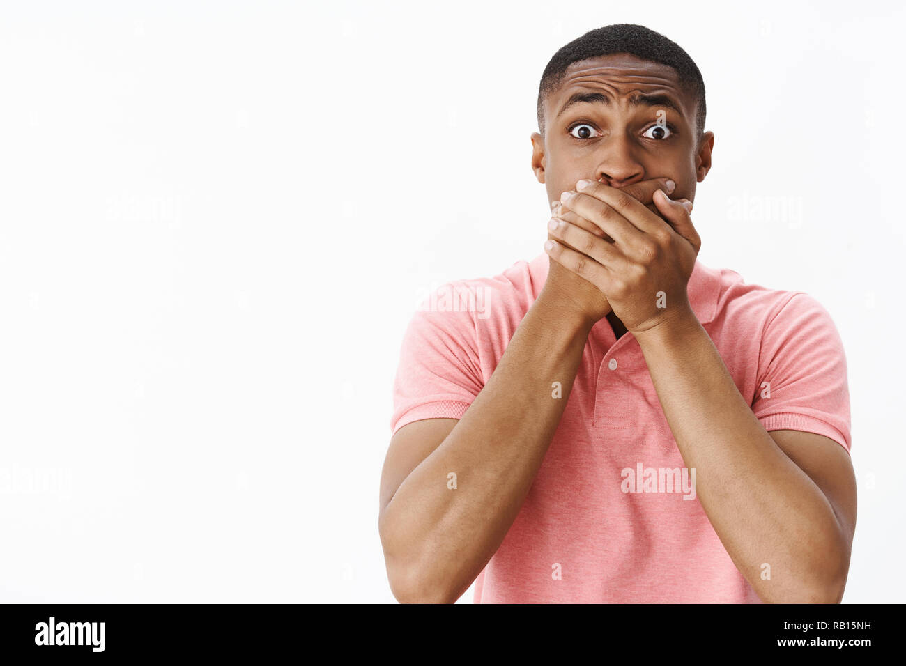 Portrait Of Shocked Worried And Concerned Insecure African American