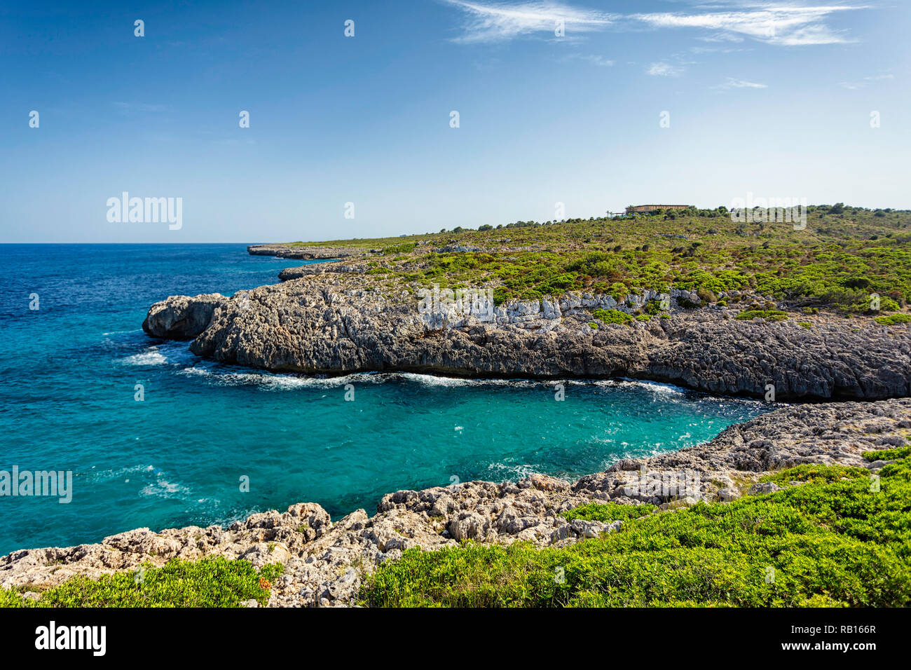 Rocky coastline of Mallorca with beautiful turquoise water Stock Photo ...