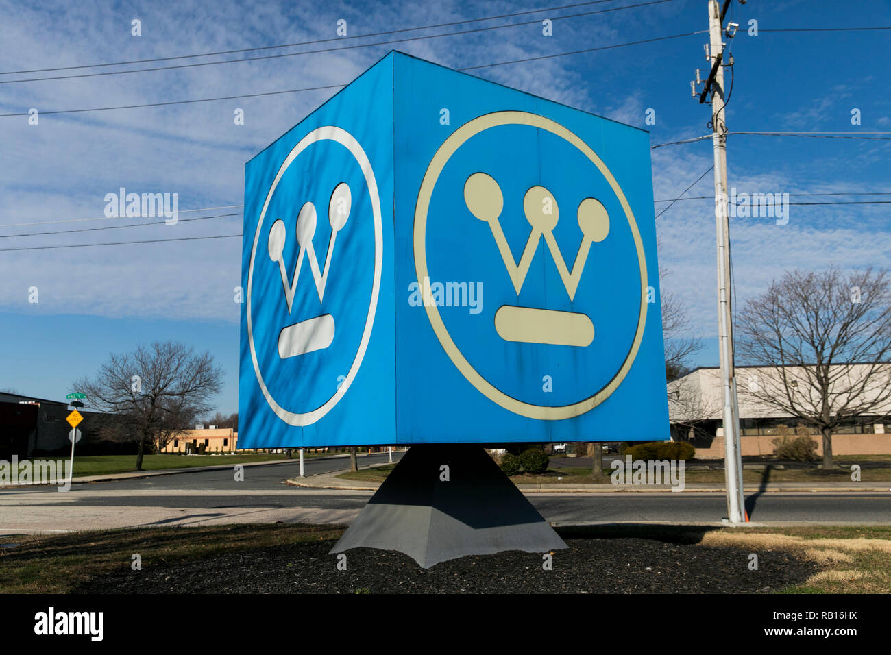 A logo sign outside of a facility occupied by Westinghouse in ...