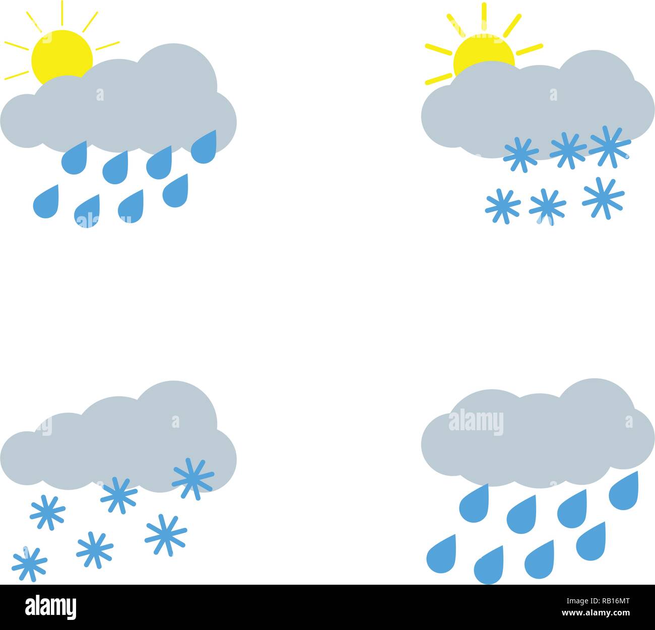 Weather icons set. Flat style. Vector illustration Stock Vector Image ...