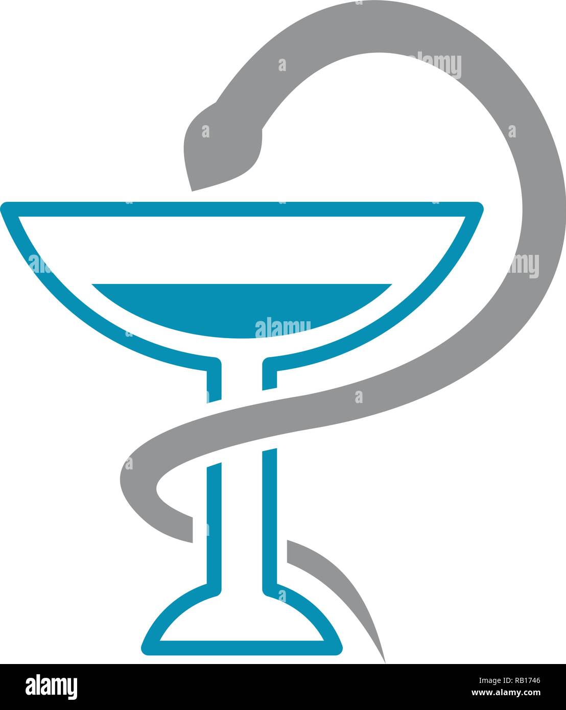 Medical symbol icon grey and blue on white background for graphic and ...