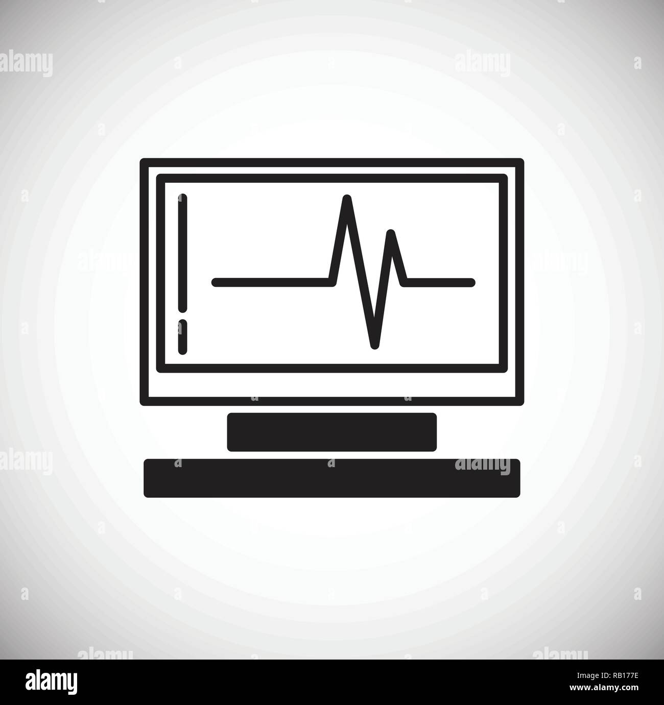 Heart rate monitor icon on white background for graphic and web design ...