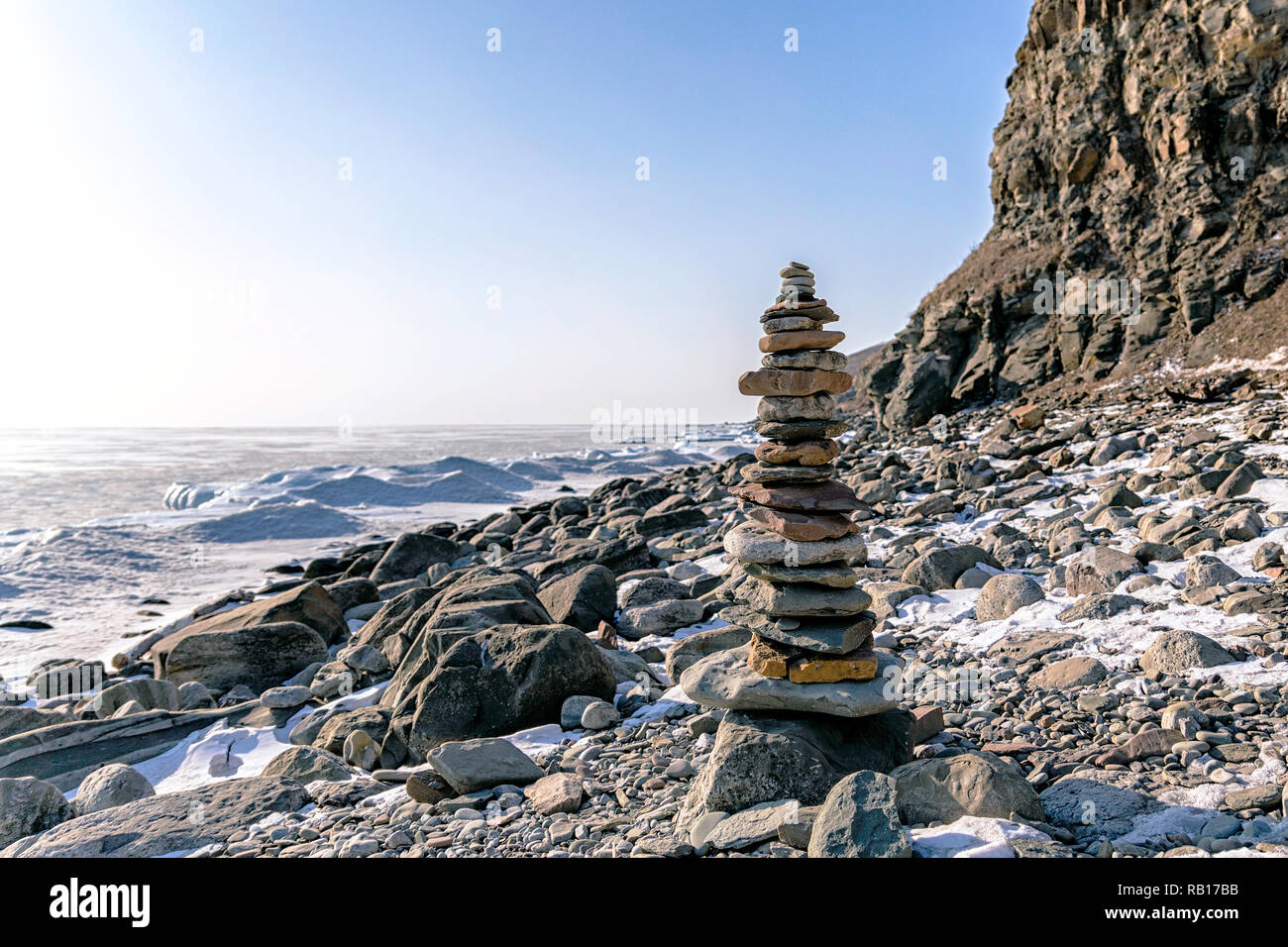 Pebble Beach Covered In Snow High Resolution Stock Photography and ...