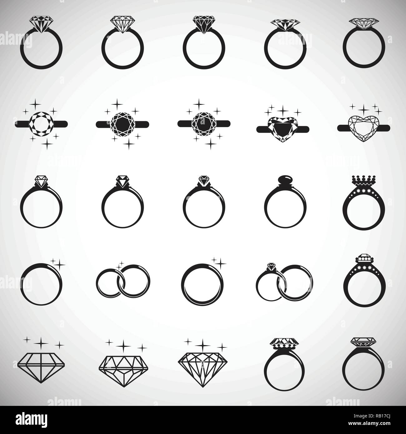 Rings icon set on white background for graphic and web design, Modern ...