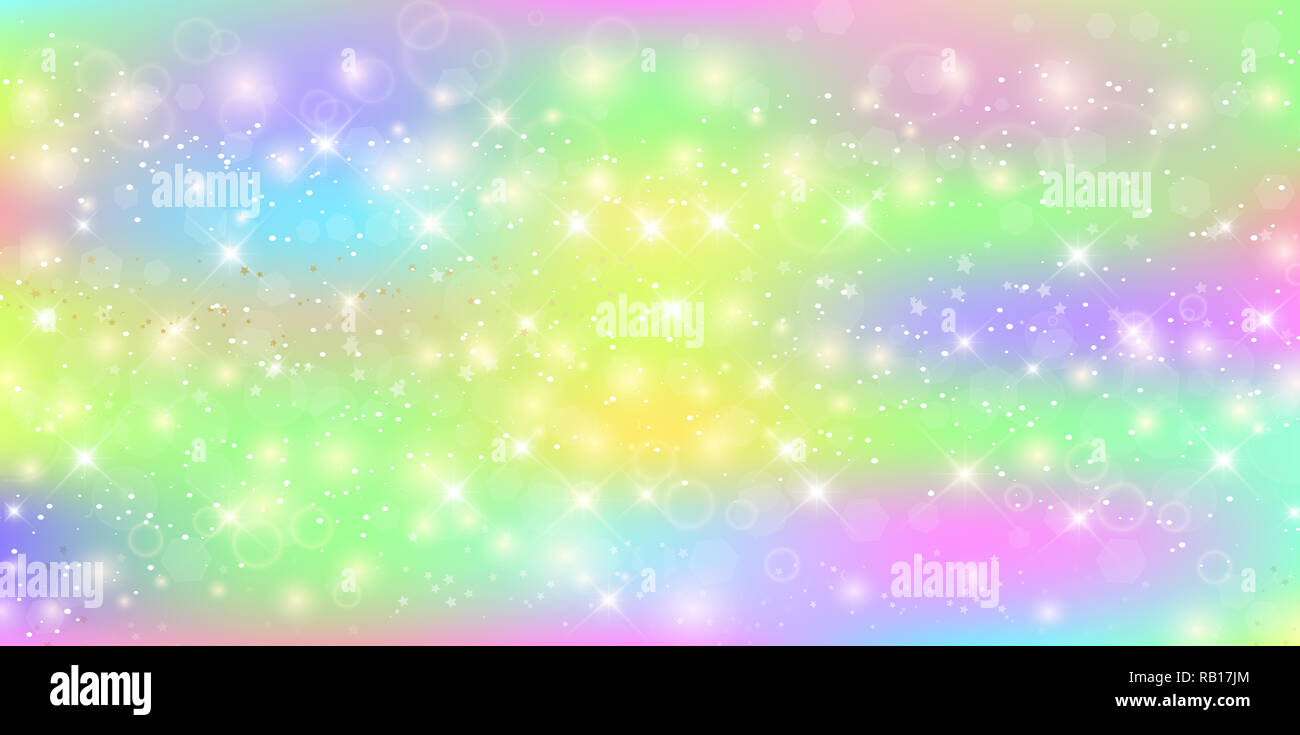 rectangle galaxy fantasy background in vibrant baby colors. Magic ...