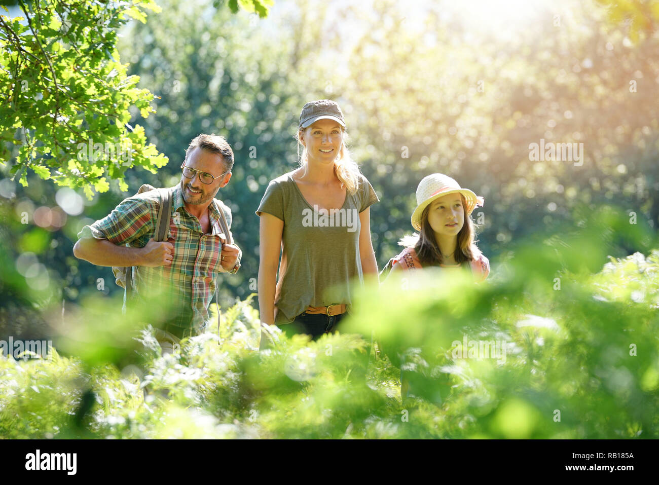 Family on a rambling day in countryside Stock Photo - Alamy